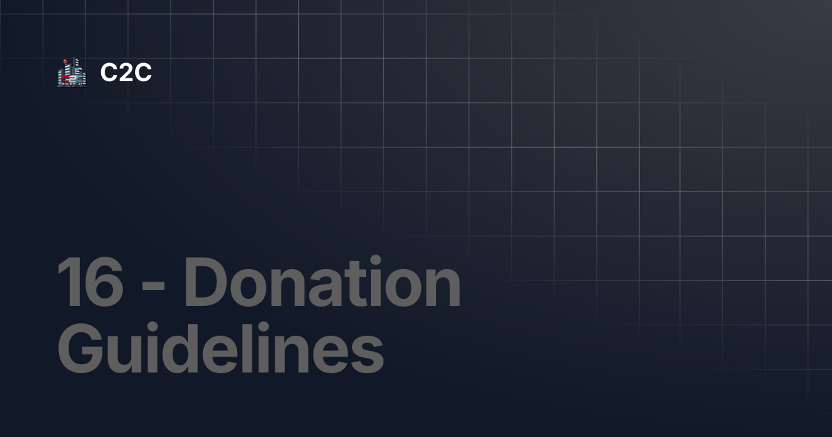 16 - Donation Guidelines | C2C